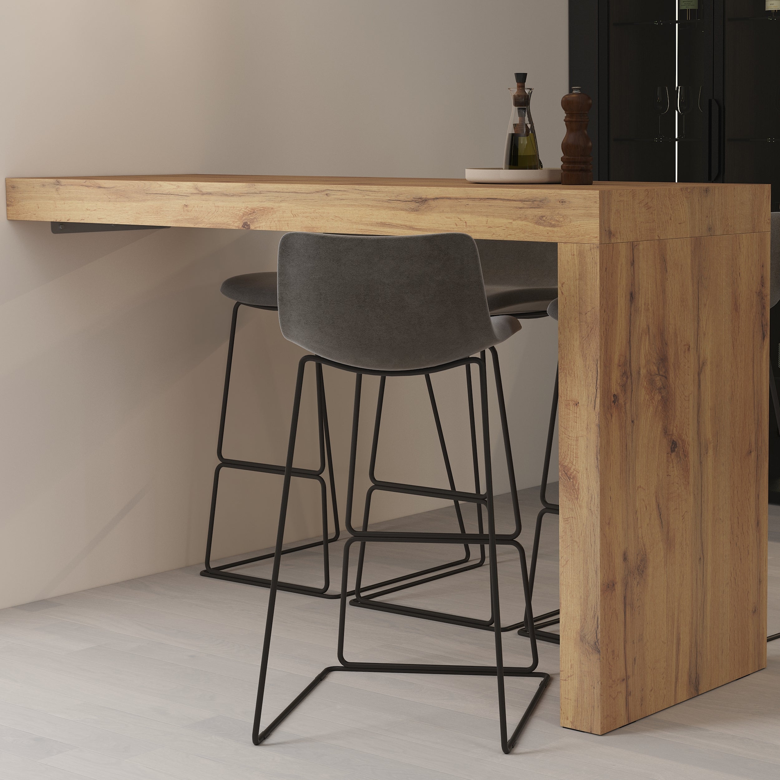 Péninsule Evolution 180x60, Gris Béton et Chargeur Sans Fil