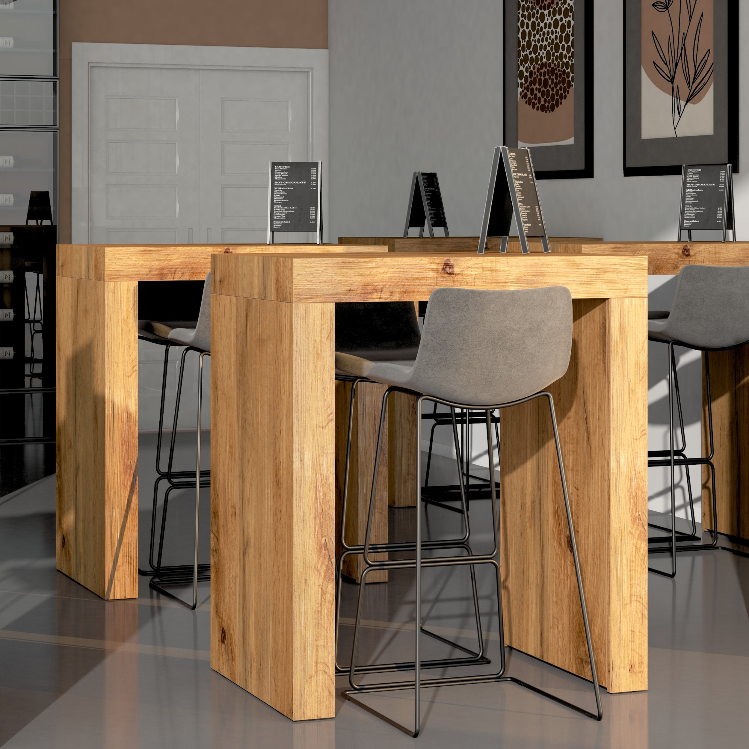 Mesa Alta Evolution 90x60, Freixo Preto com Duas Pernas