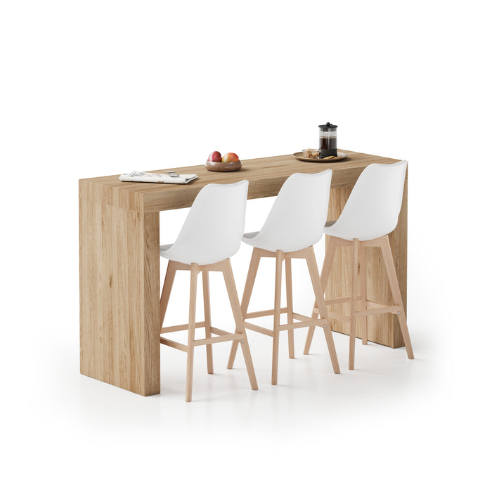 Table Haute Evolution 180x60, Chêne Clair