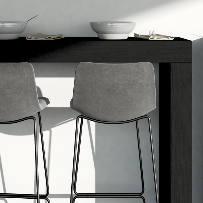 Tavolo Alto Evolution 180x40, Bianco Frassino con Due Gambe