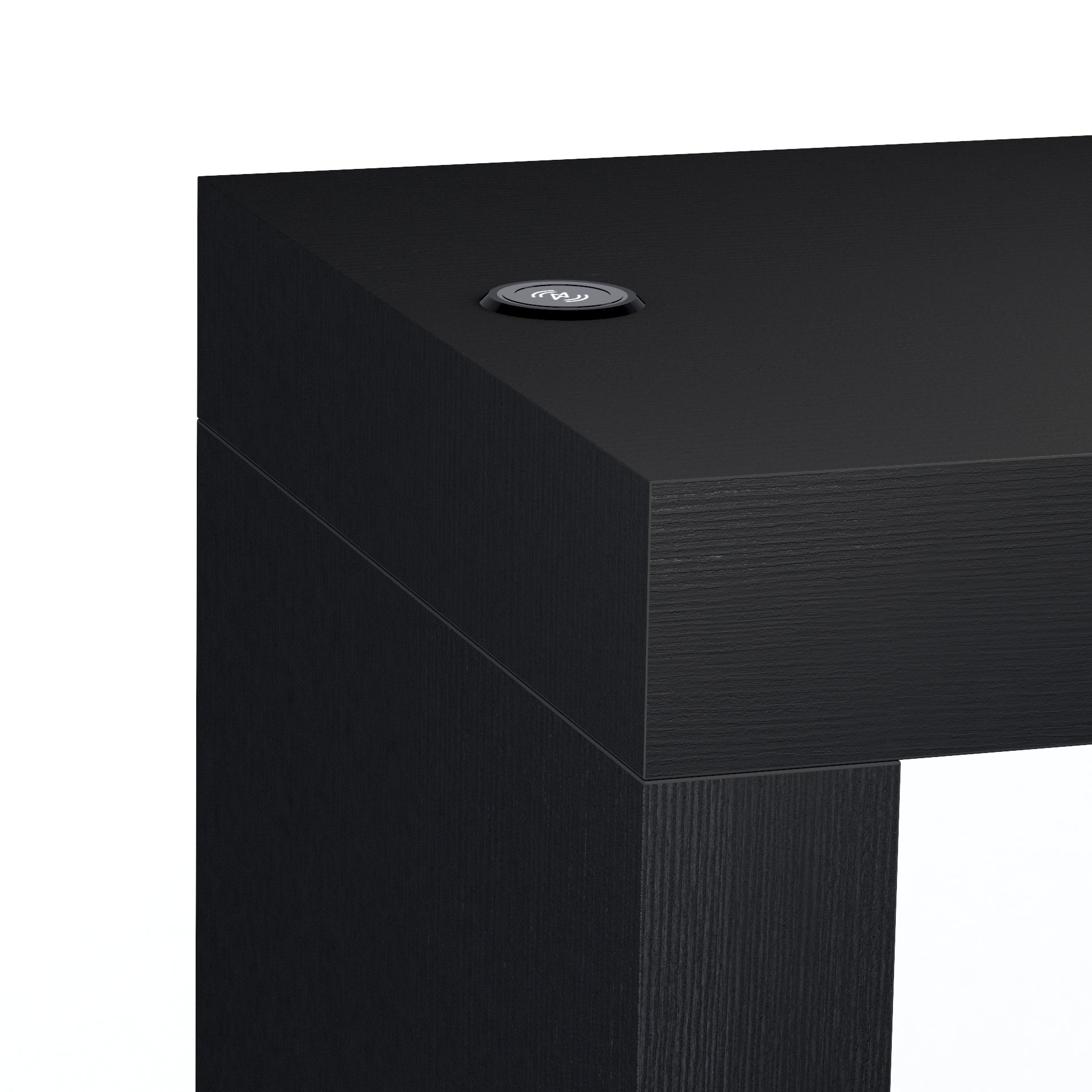 Evolution Hohe Tisch mit kabellosem Ladegerät 120x60, Esche, Schwarz