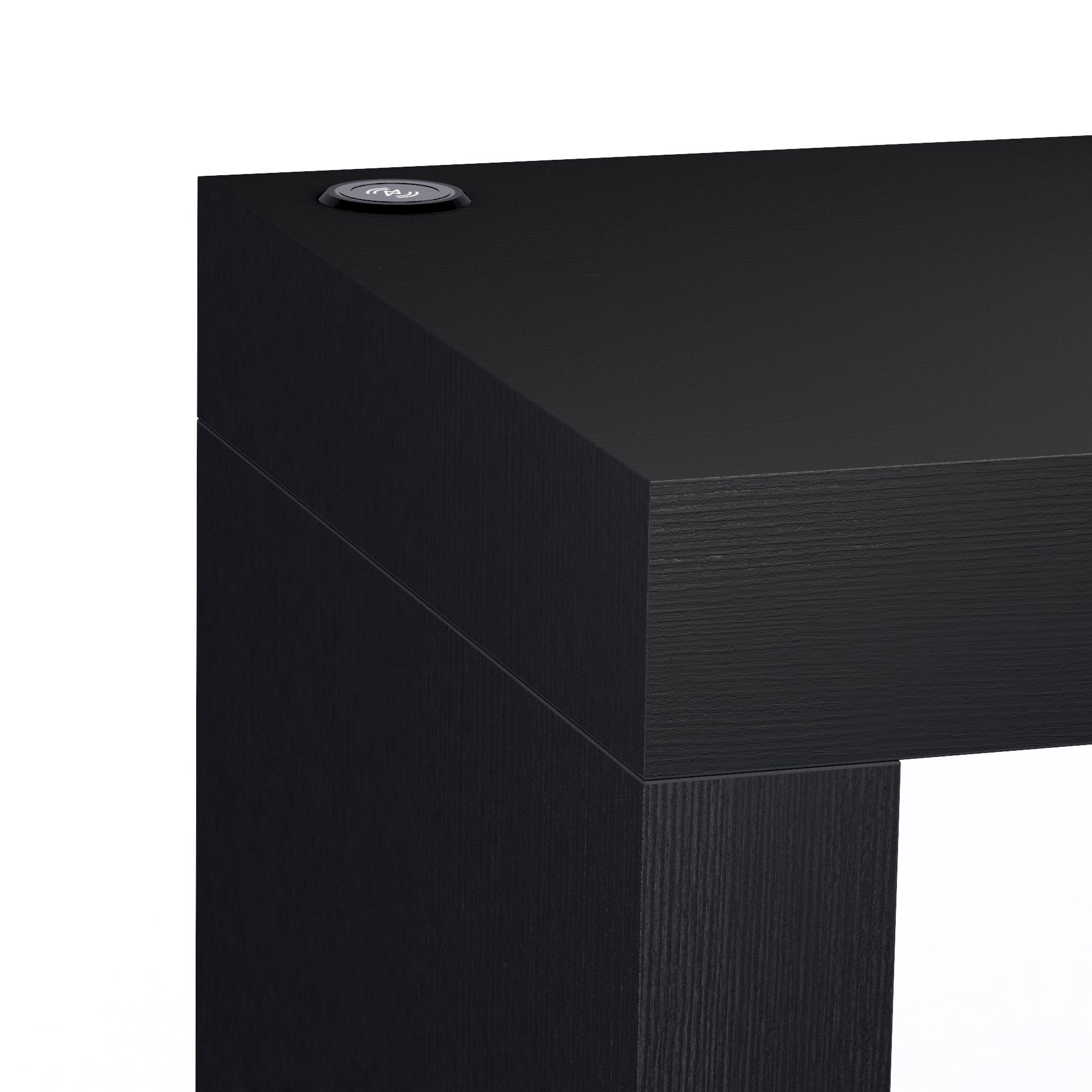 Péninsule Evolution 180x40, Frêne Noir et Chargeur Sans Fil