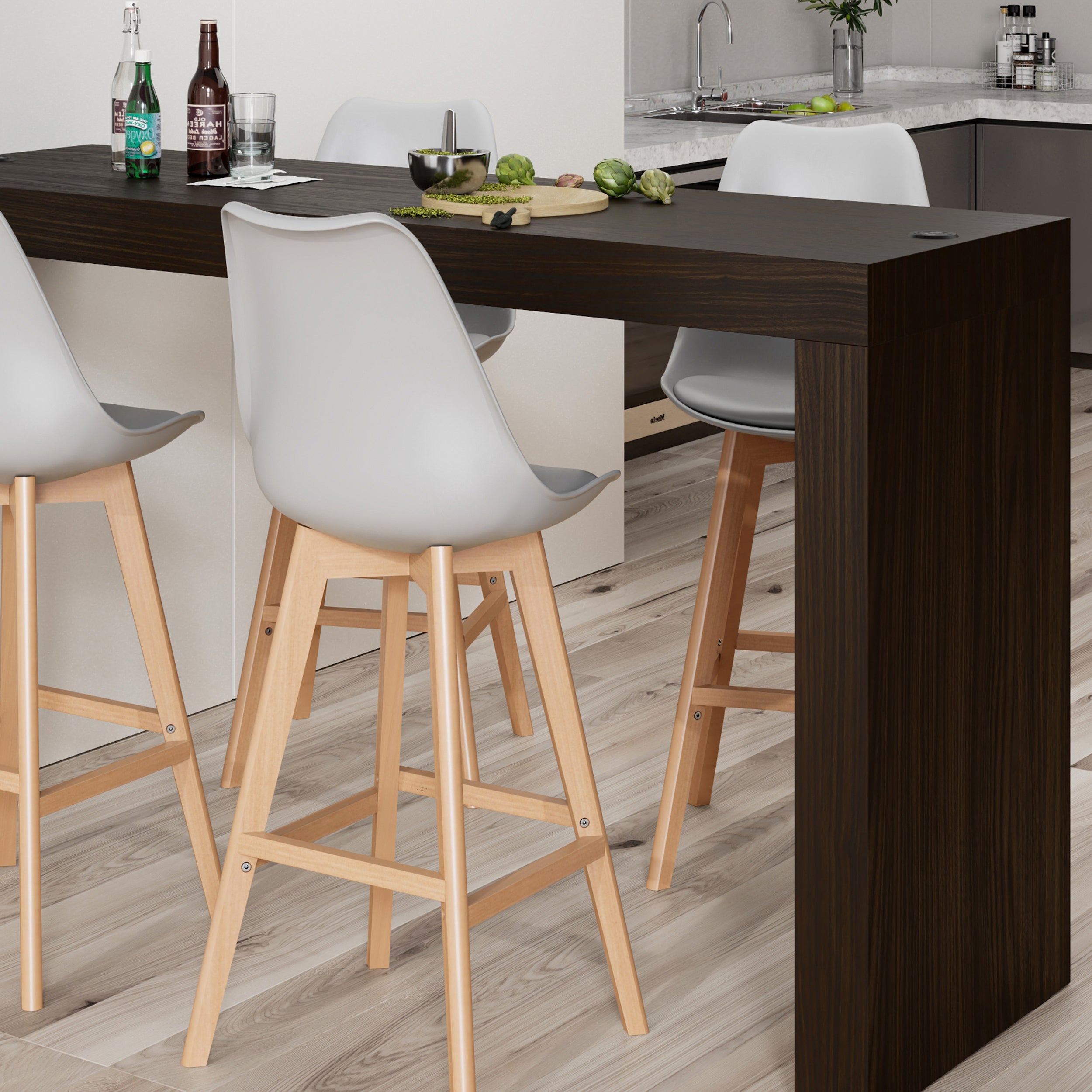 Península Evolution 180x60, nogal americano con cargador inalámbrico