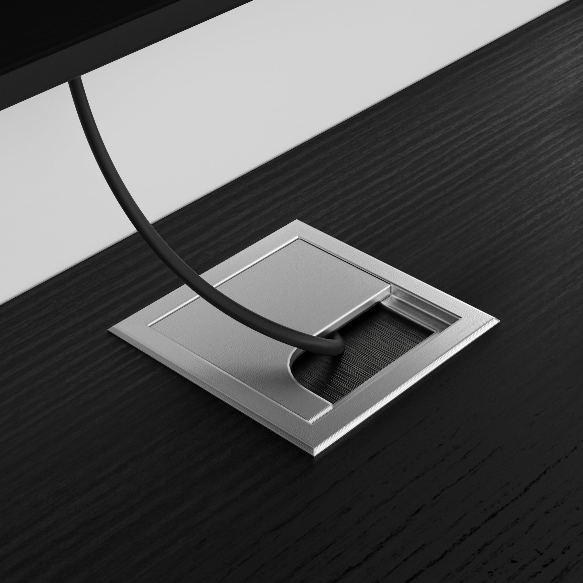 Mueble TV suspendido Iacopo con cajón, color madera negra