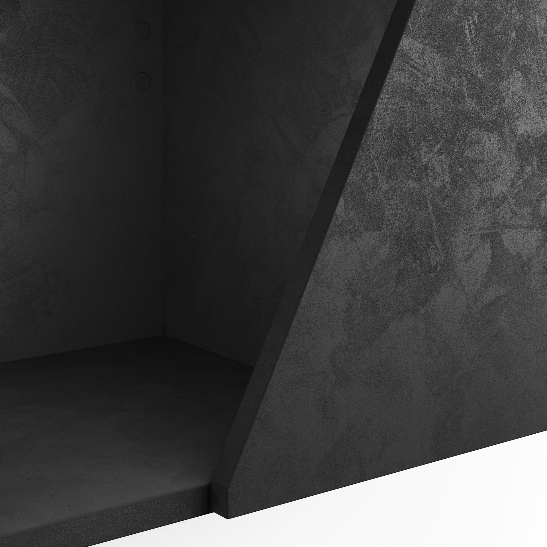 Set of 2 Emma Wall Units 70 with flap door, Concrete Effect, Black