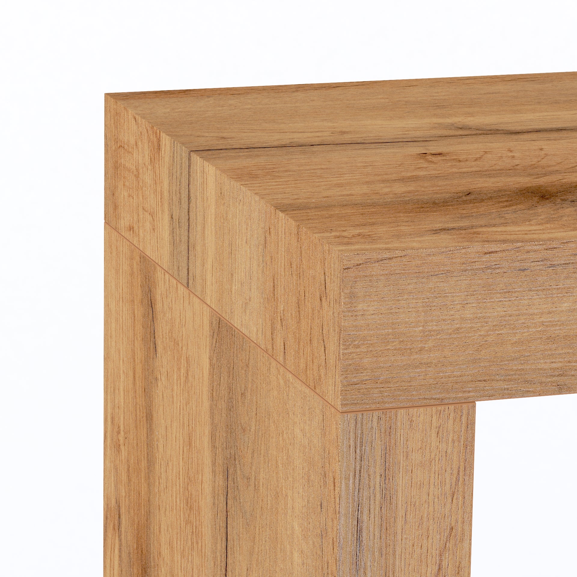 Table de bureau Evolution 180x60, Bois Rustique avec Deux Pieds