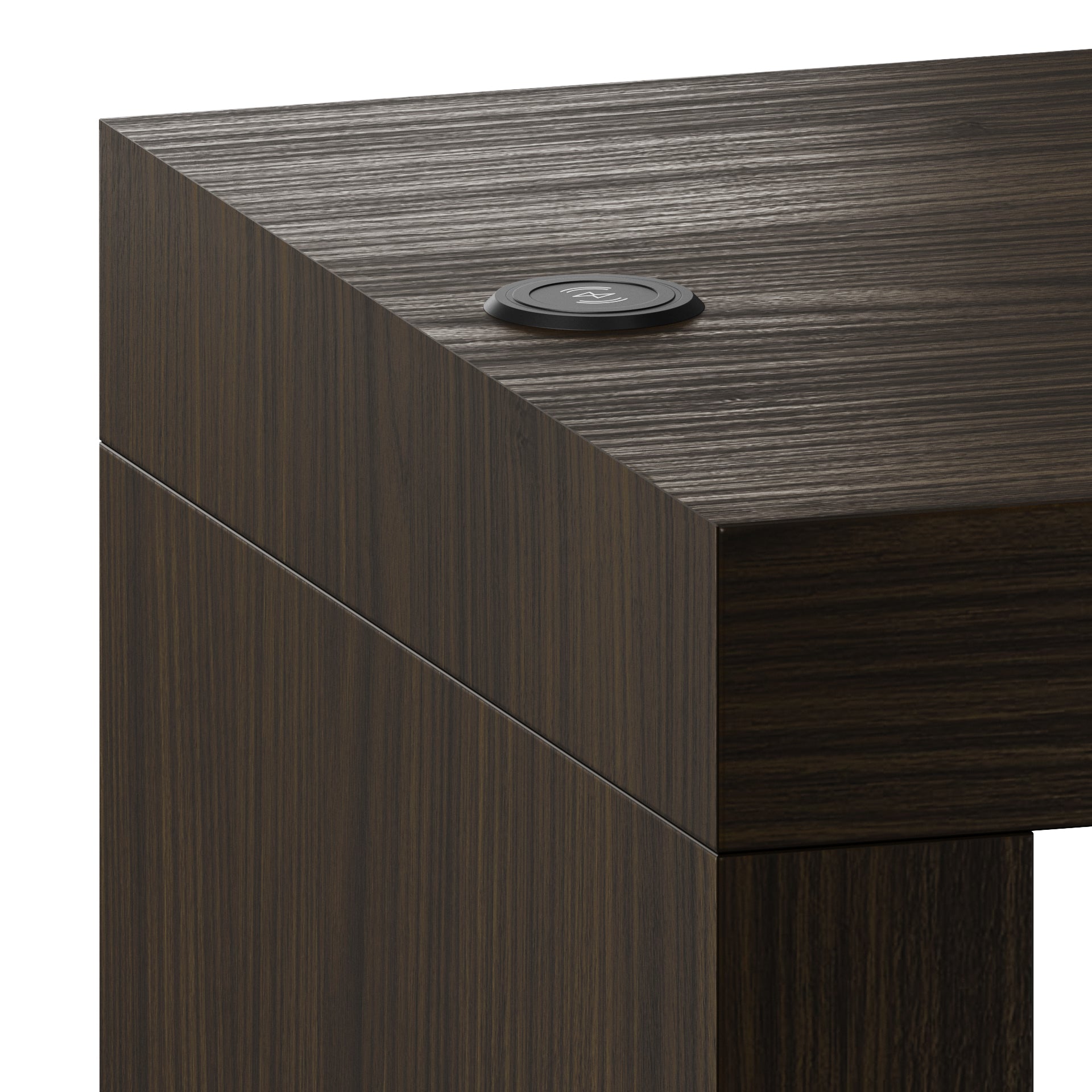 Escritorio Evolution 180x60, nogal americano con una pata y cargador ...