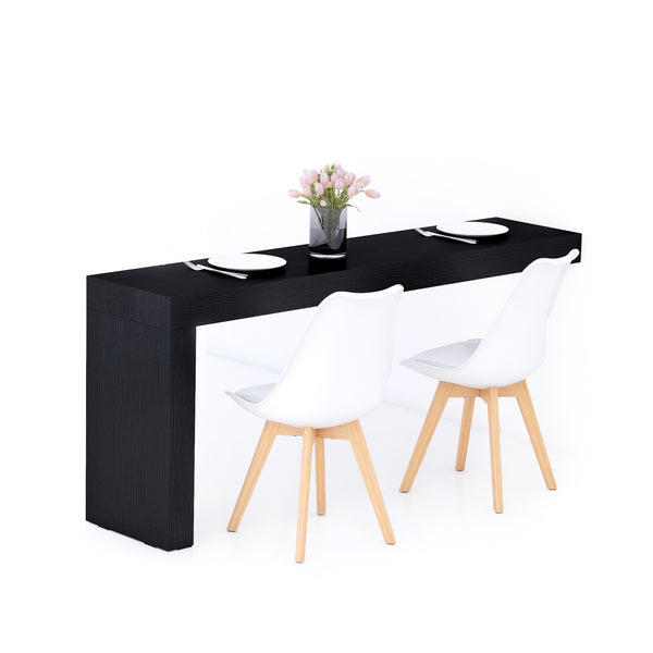Mesa de comedor Evolution 180x40, Madera Negra con una pata