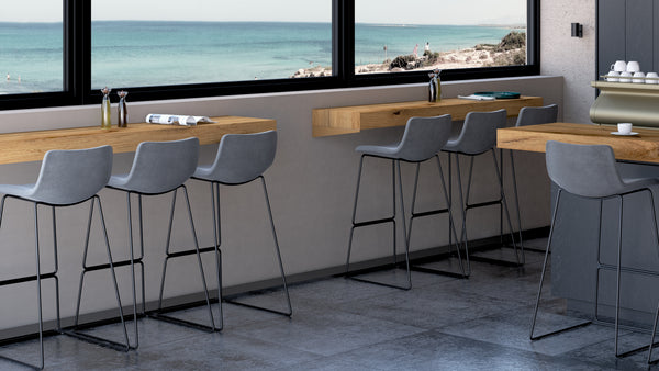 Barra de Bar Evolution 180x40, Madera Rustica con cargador inalámbrico