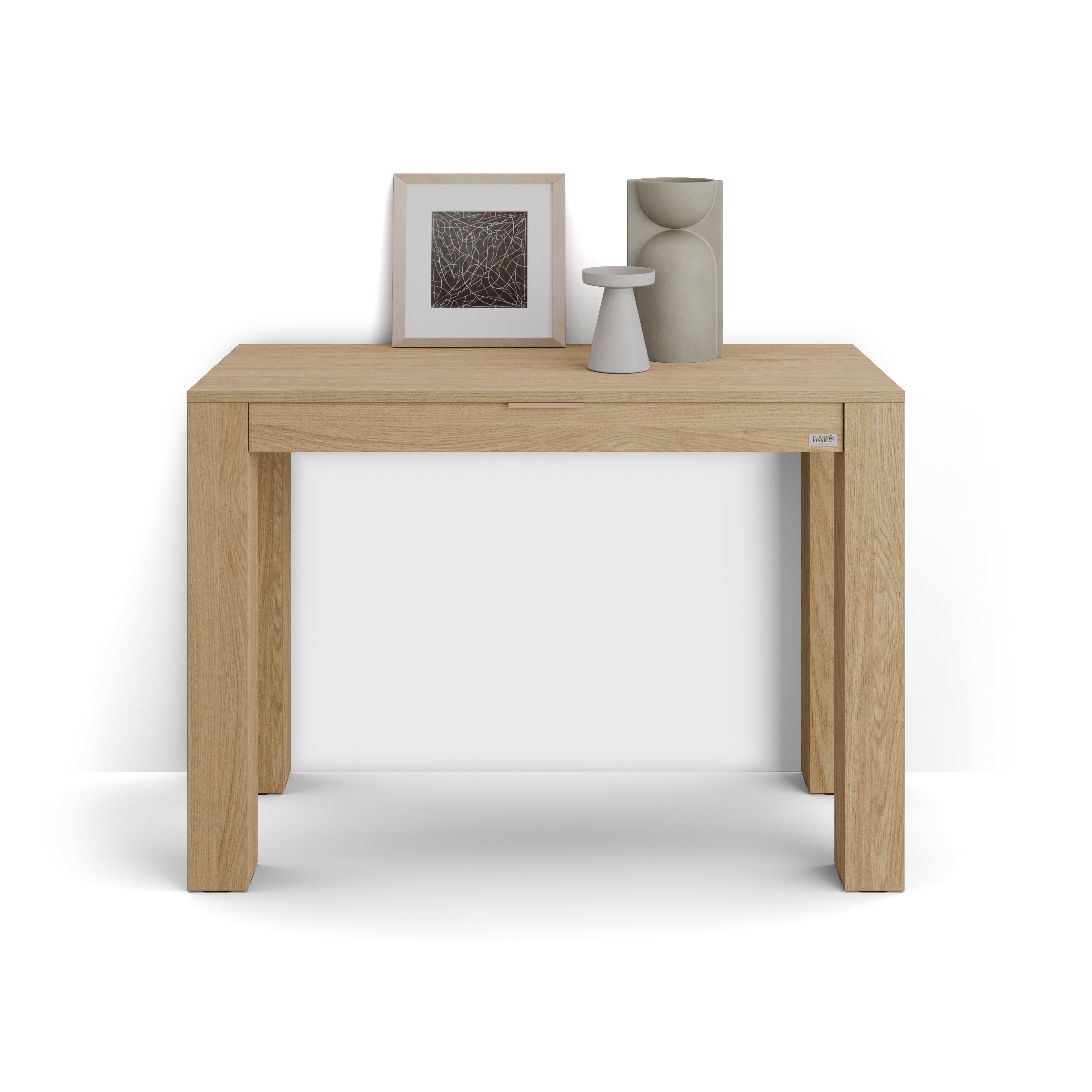 Consola de recibidor con cajón Rachele, 115x45 cm, Madera Natural