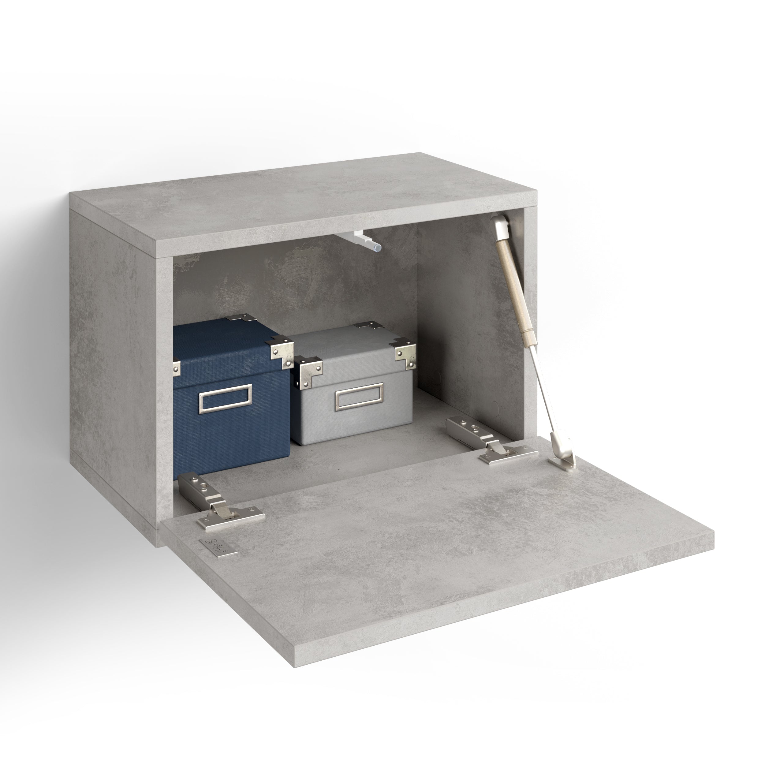 Iacopo cube wall unit with door, Concrete Effect, Grey