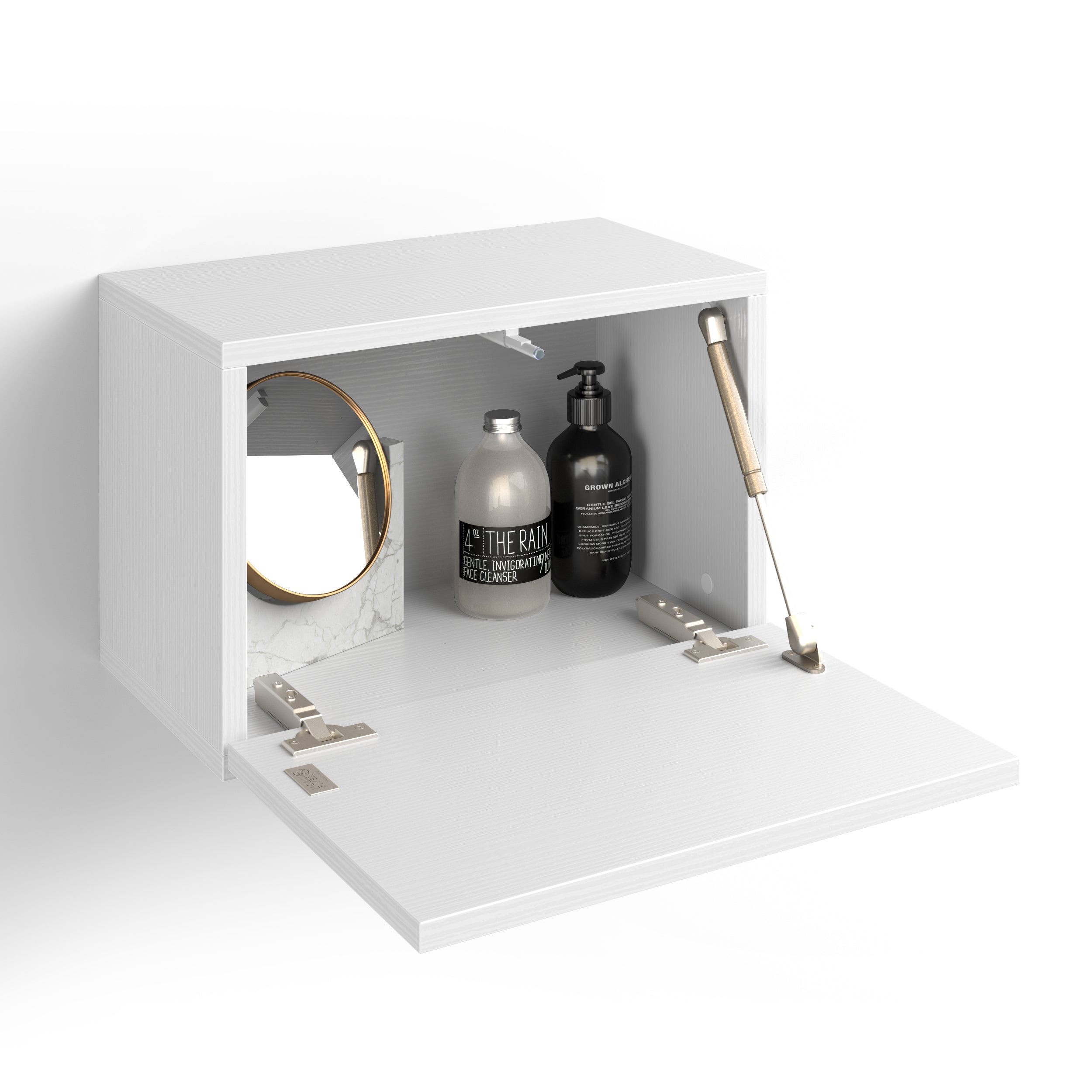Iacopo cube wall unit with door, Ashwood White