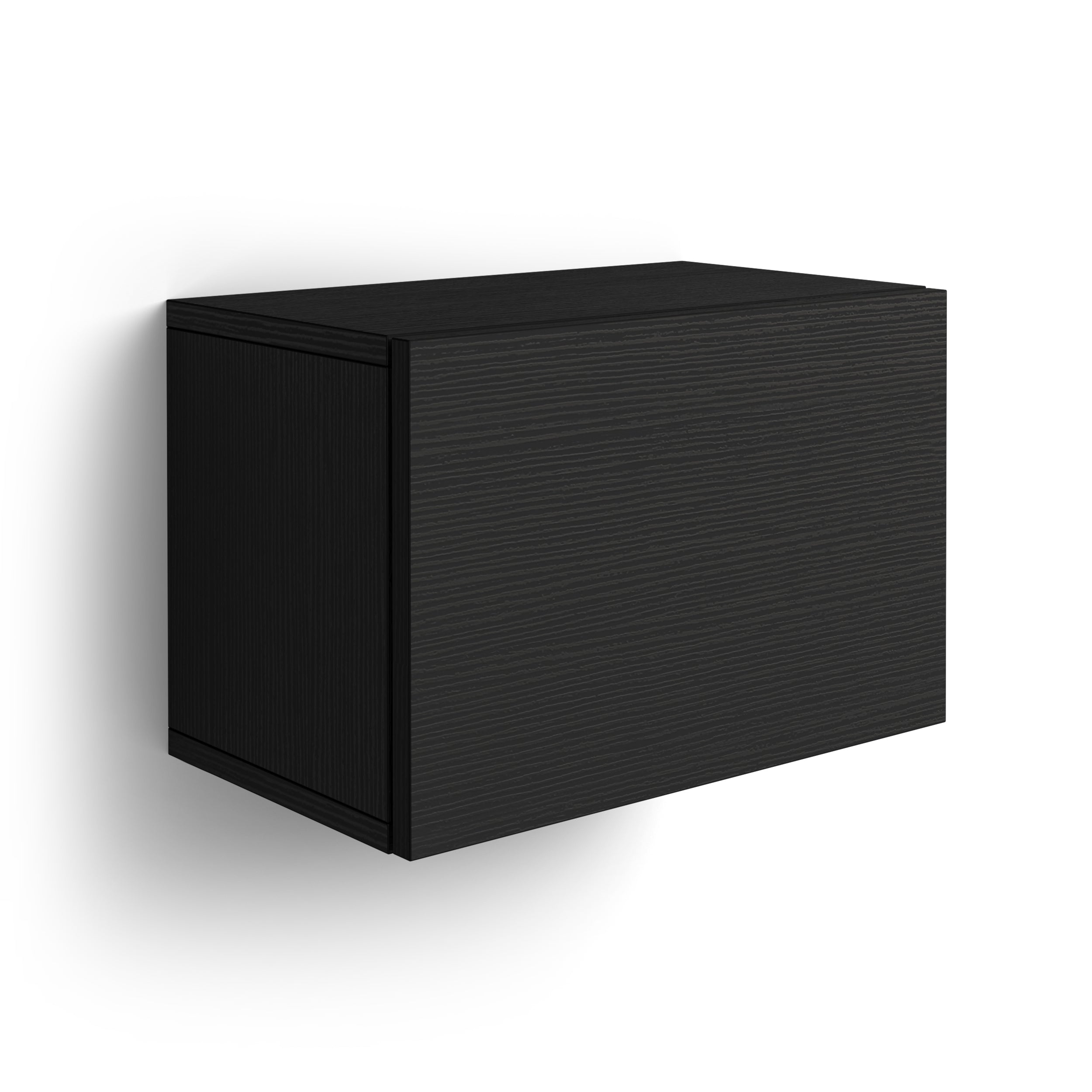 Estante de pared en forma de cubo con puerta Iacopo, color Madera negra