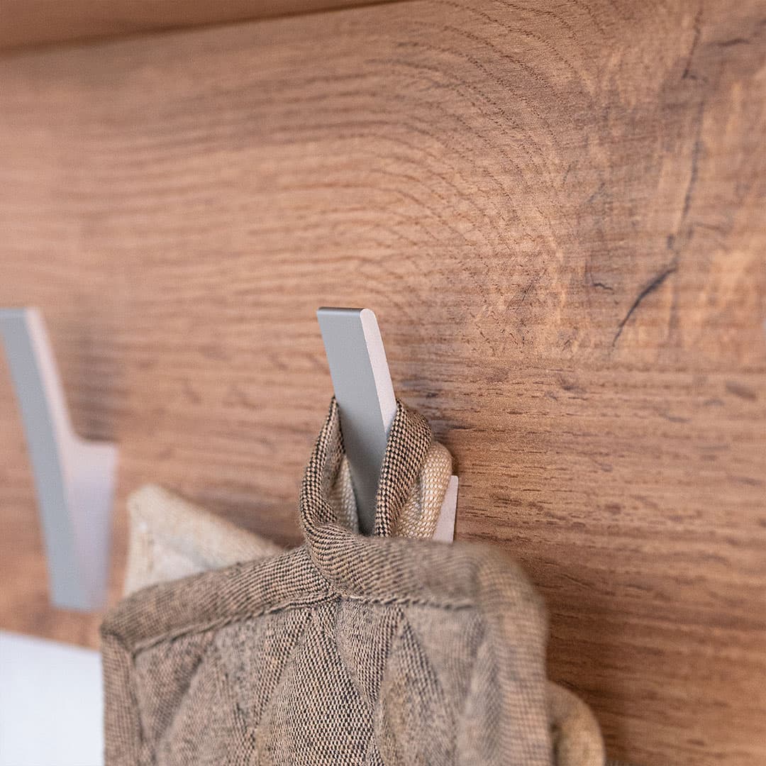 Wall coat hanger, Rachele, 23.62 in, Rustic Oak