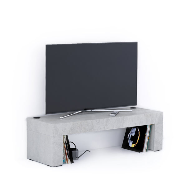 Evolution TV Stand 47.2x15.7 in, with Wireless Charger, Concrete Effect ...