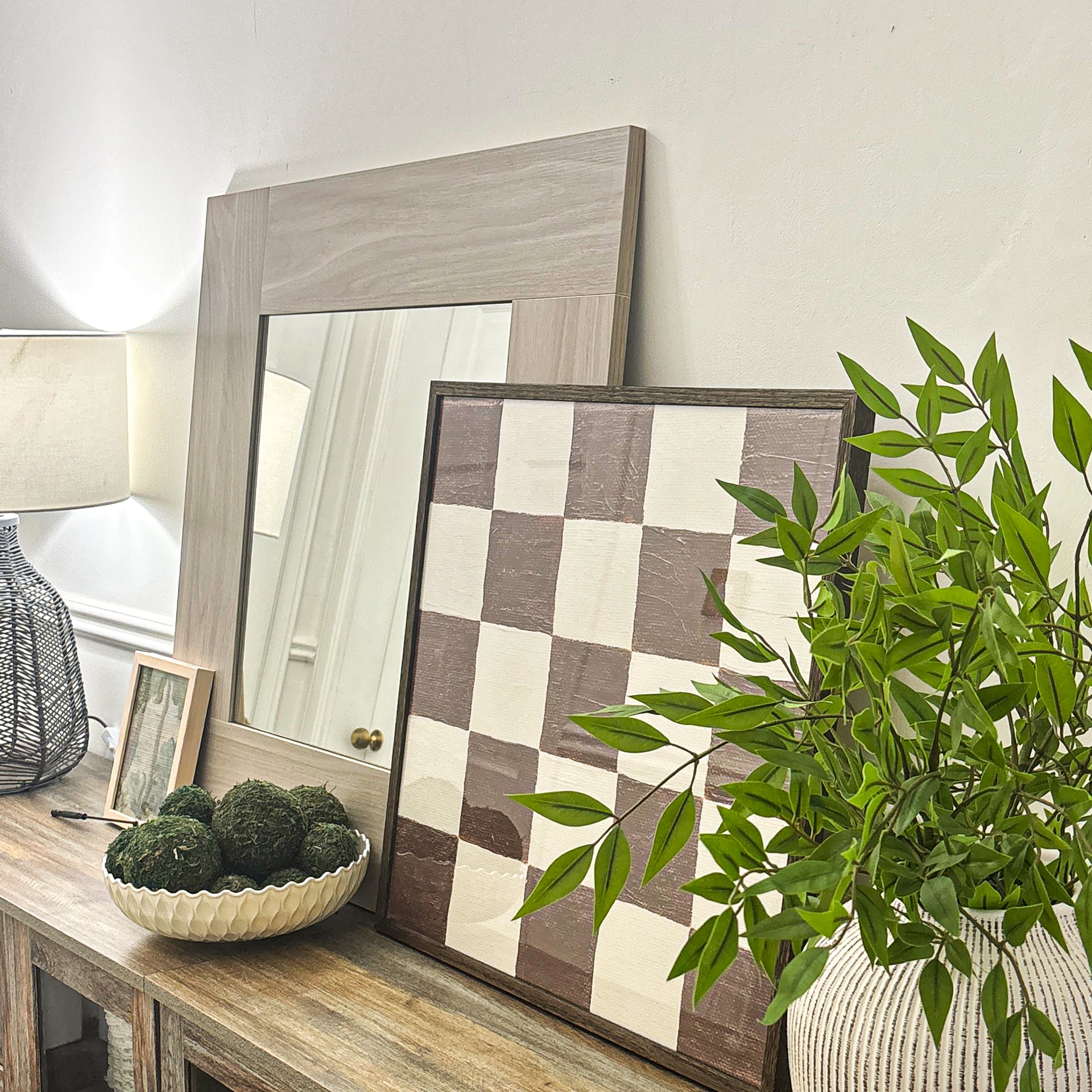 Evolution Square Wall Mirror, 28.7 x 28.7 in, Pearled Elm