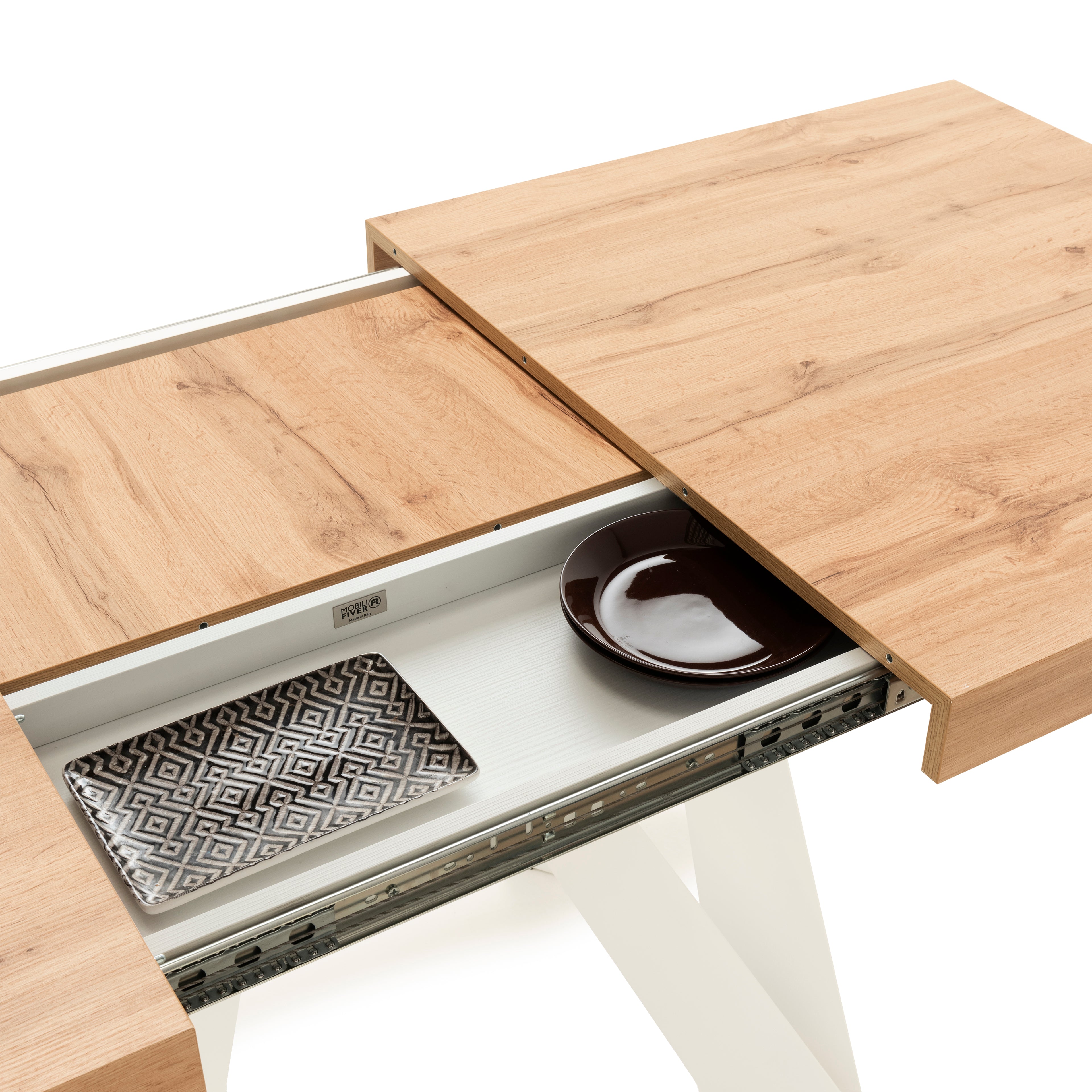 Table Extensible Romina 160 (240) X 90 cm, Bois Rustique Avec Pieds en ...